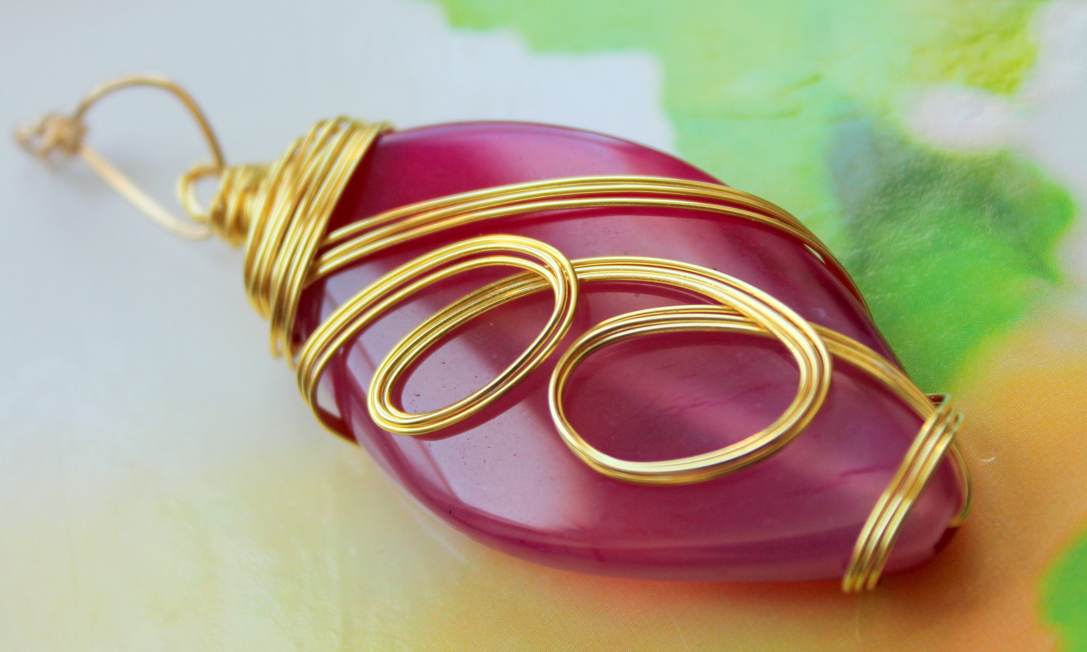 BIG Agate Wrapped in Gold Color – Jewelry Making Journal