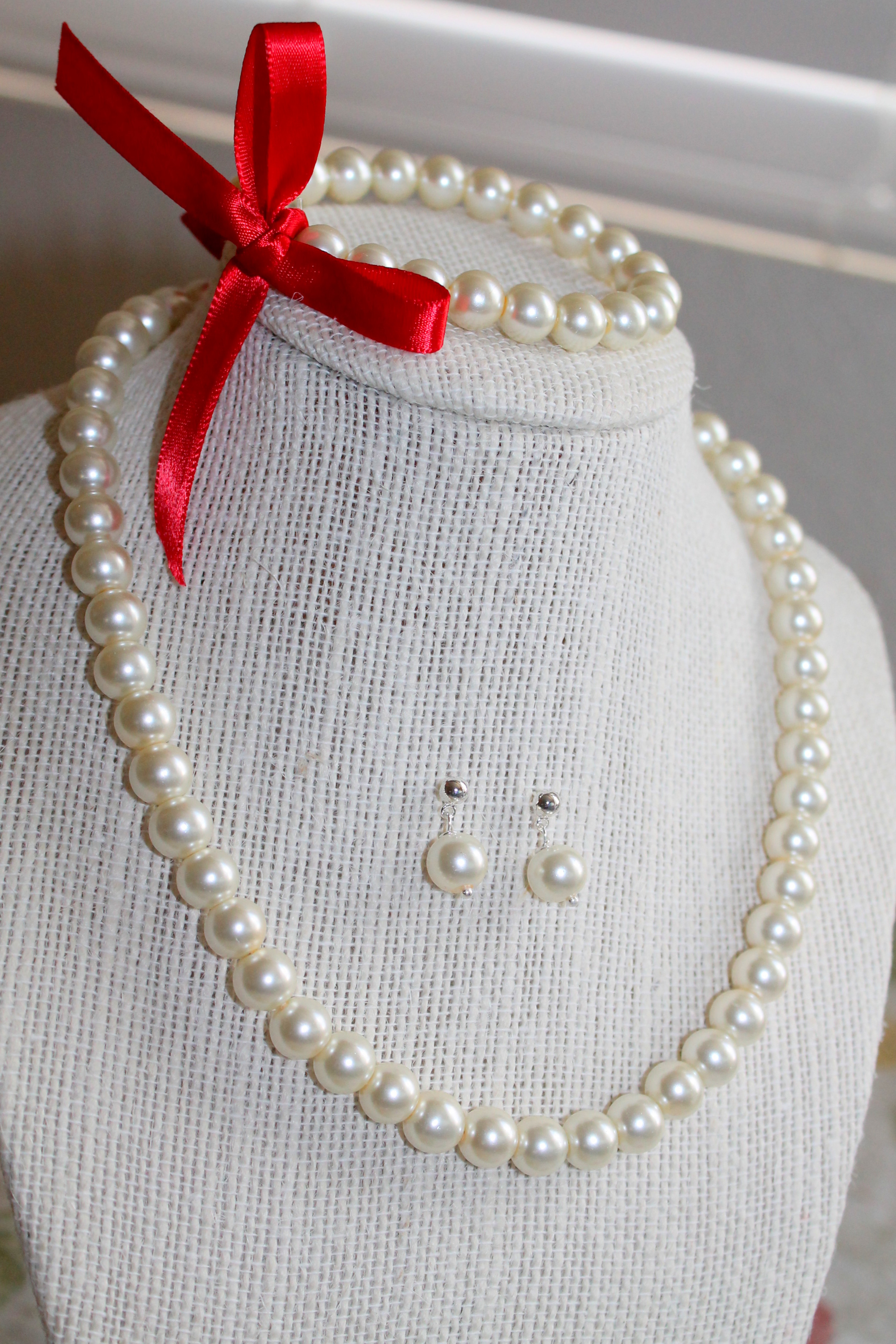 Glass Pearl Necklace, Bracelet and Earring Set – Jewelry Making Journal