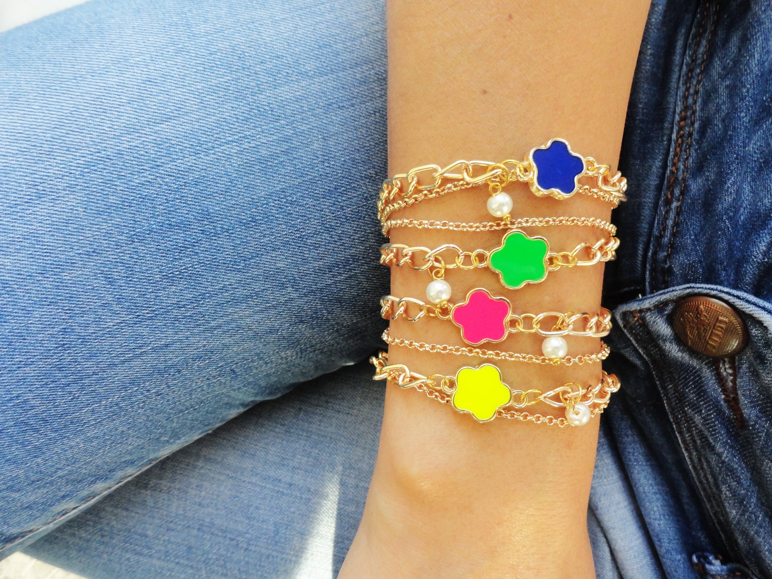 Last of Summer Neon Flower Charm Bracelets – Jewelry Making Journal