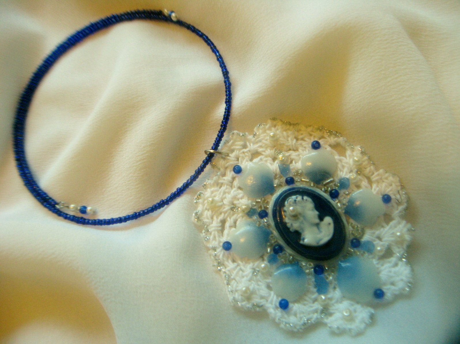 Classic Blue Cameo & Lace Necklaces – Jewelry Making Journal