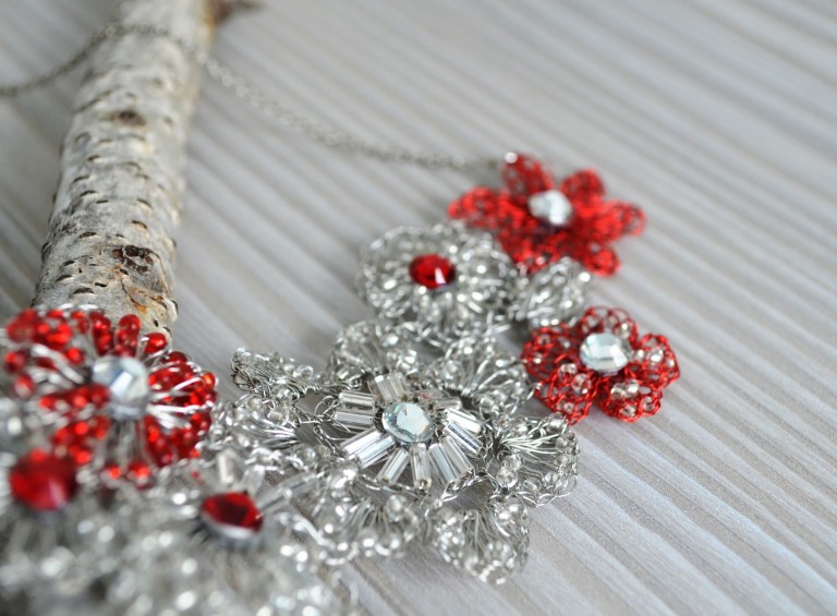 Free Form Crochet Wired! Red and Silver Wire Combined – Jewelry Making ...