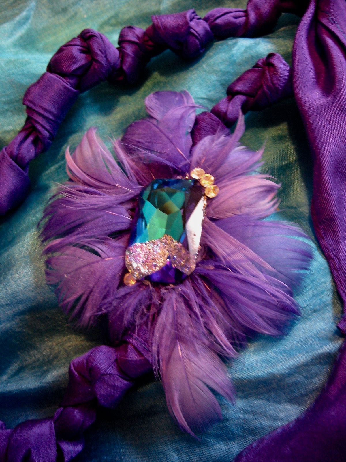 Purple Passion Silk and Feather Necklace / Headband Duo – Jewelry ...