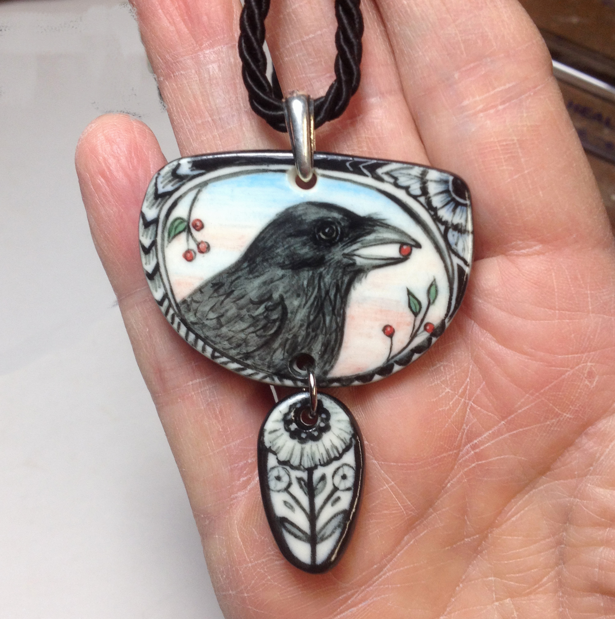 Hand Painted Porcelain Pendants – Wearable Art – Jewelry Making Journal