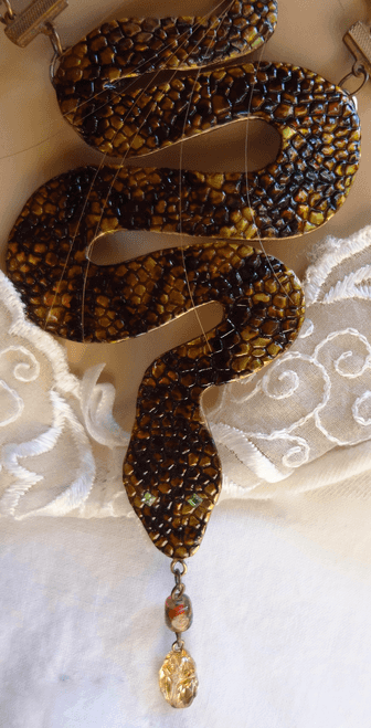 Snake Necklace Made With Patterned Brass – Jewelry Making Journal